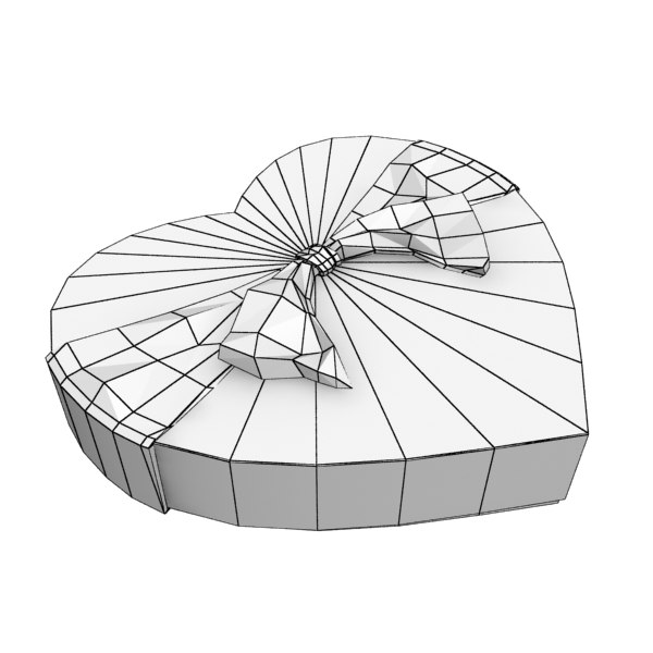3d heart box 8 chocolates model
