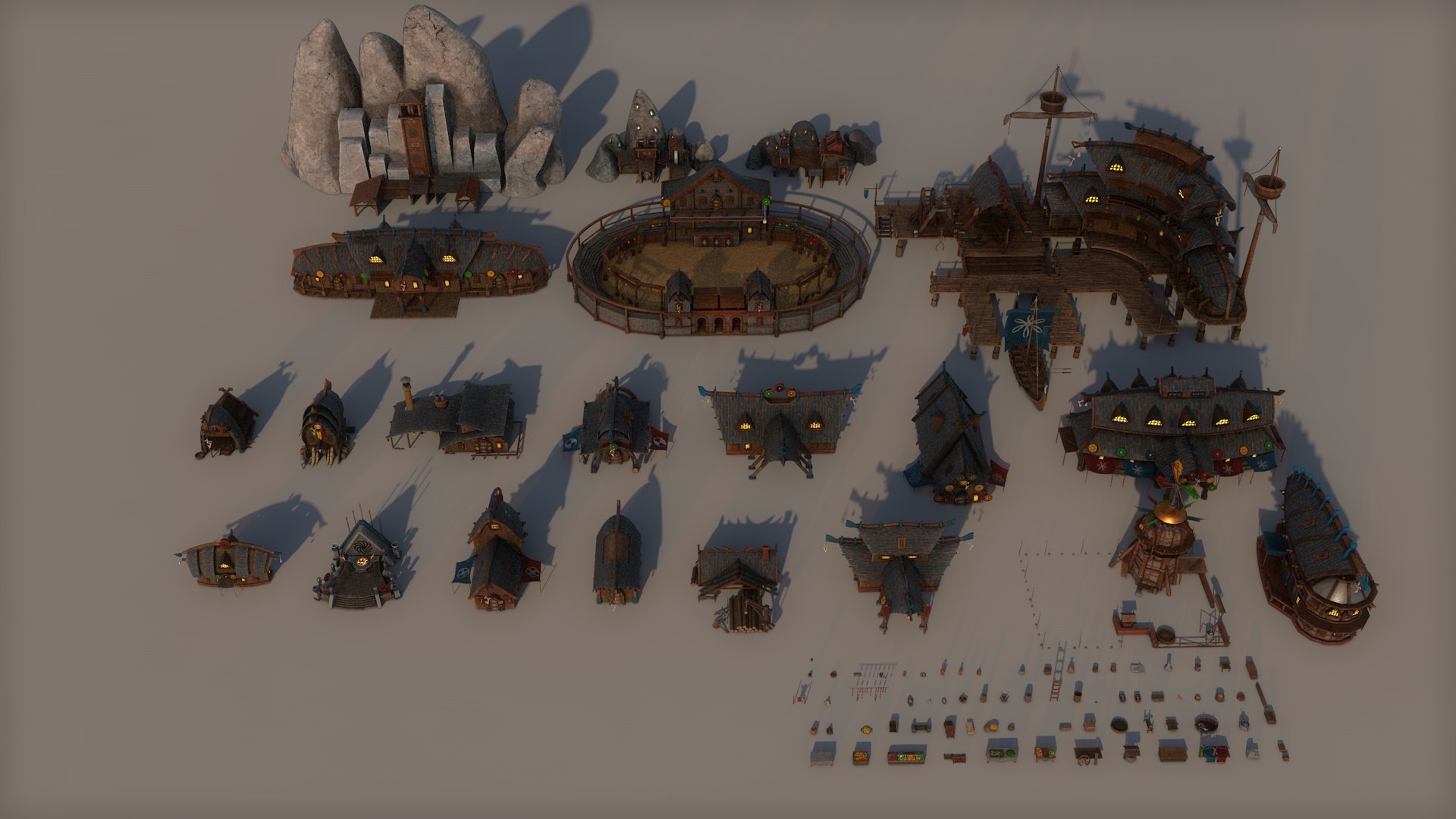 Mega Viking City Pack 3D Model - TurboSquid 1967887