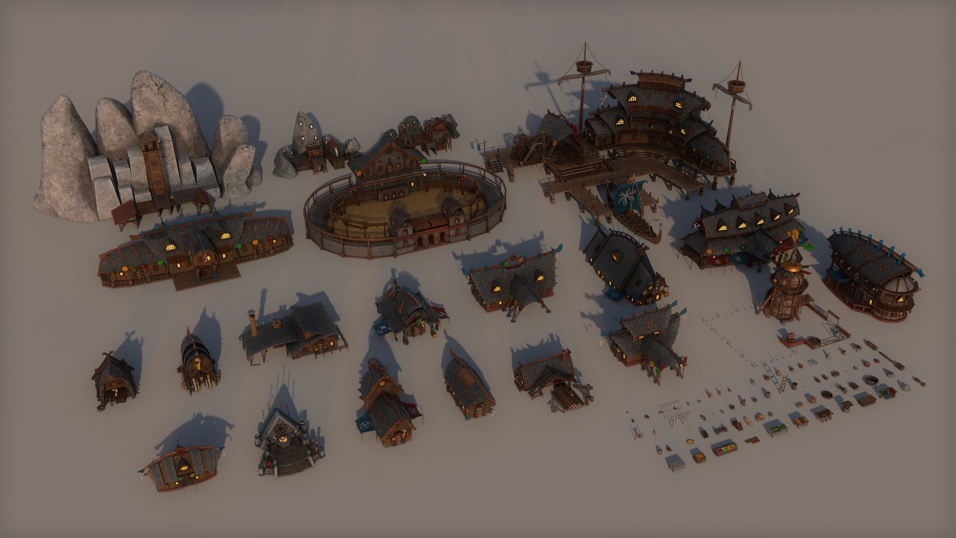 Mega Viking City Pack 3D Model - TurboSquid 1967887