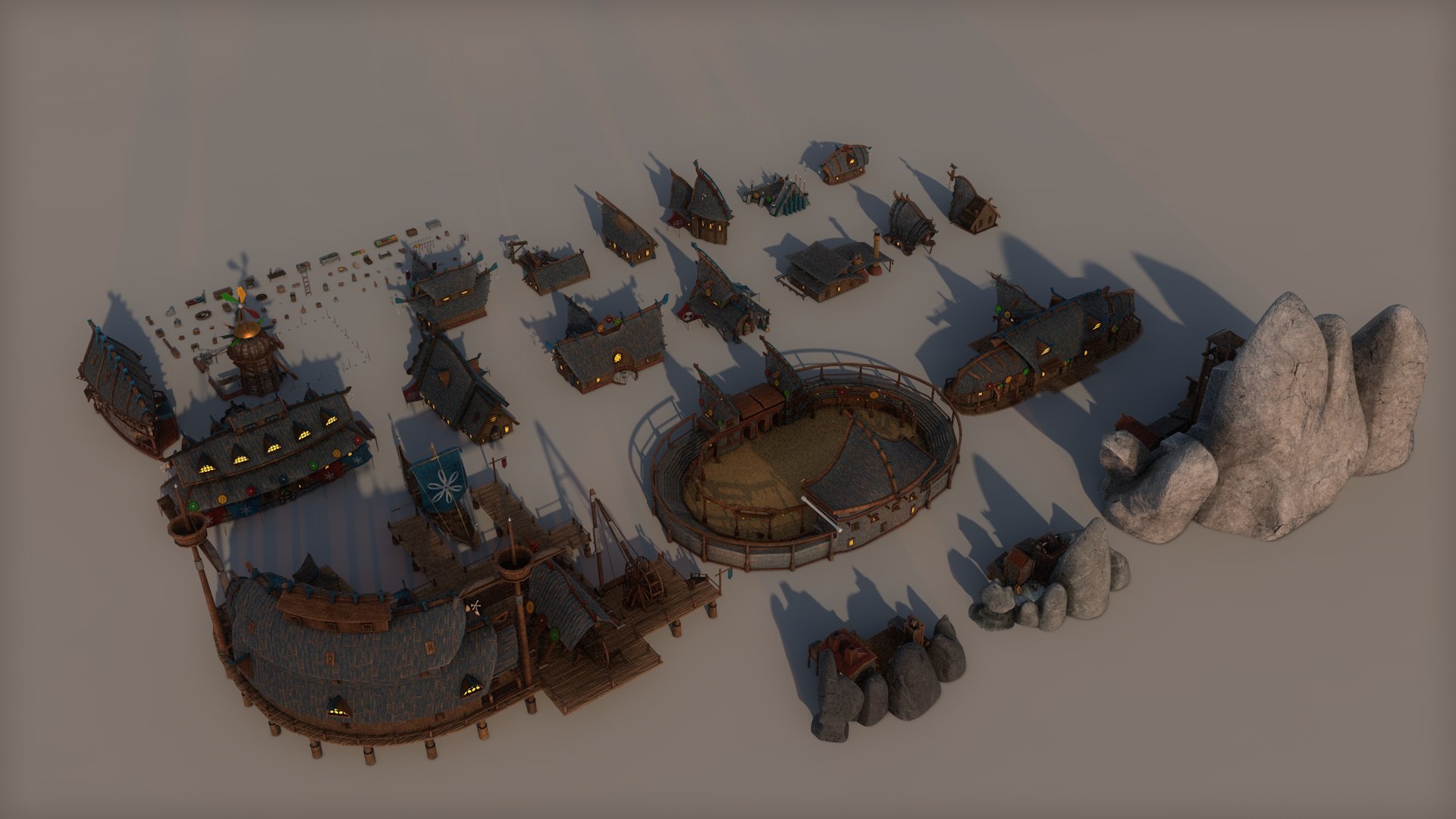 Mega Viking City Pack 3D Model - TurboSquid 1967887