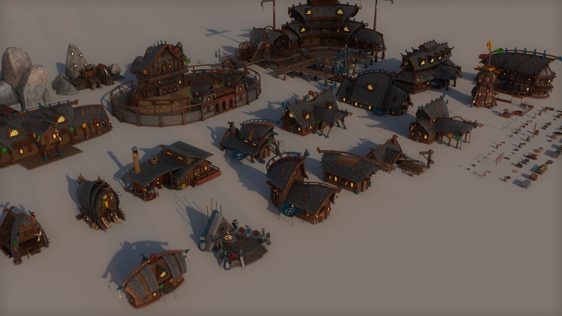 Mega Viking City Pack 3D Model - TurboSquid 1967887