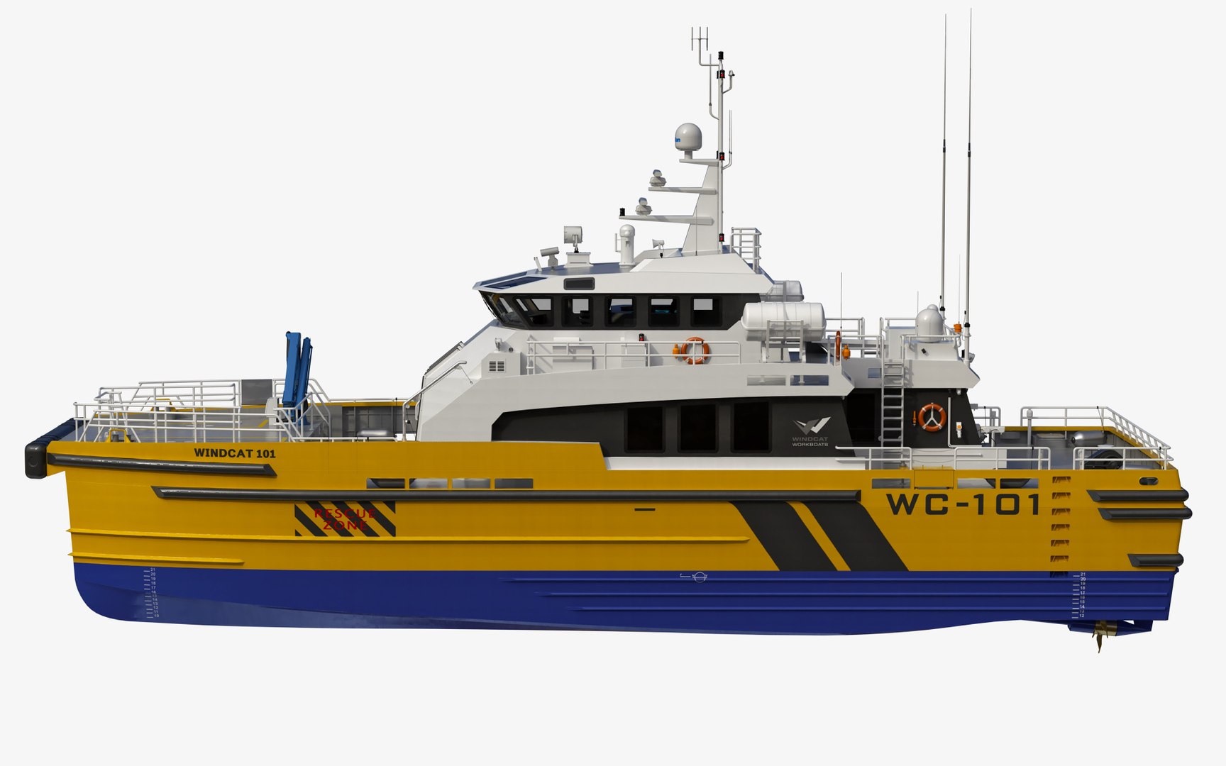 Windcat 101 MK4 Offshore Workboat 3D model - TurboSquid 1954035
