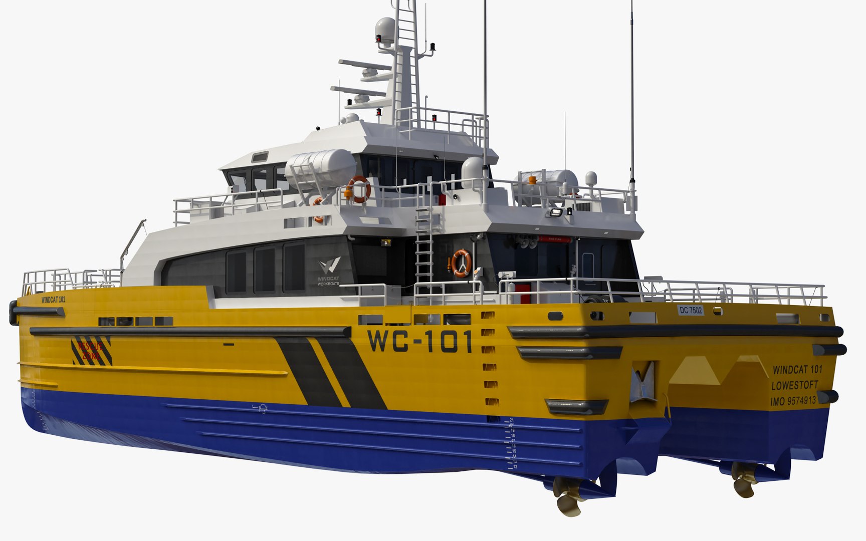 Windcat 101 MK4 Offshore Workboat 3D model - TurboSquid 1954035
