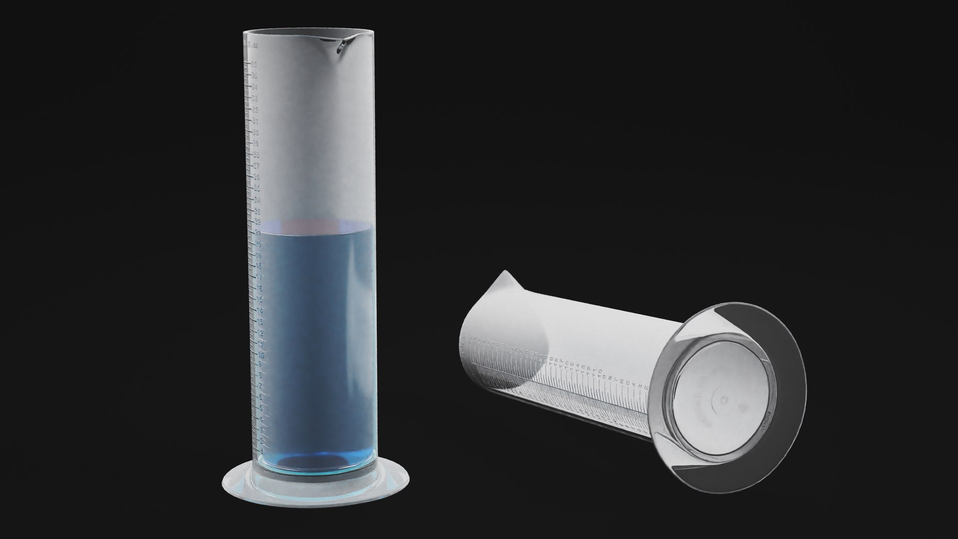 3D Measuring Cylinder Flask Blue Liquor - TurboSquid 2062694