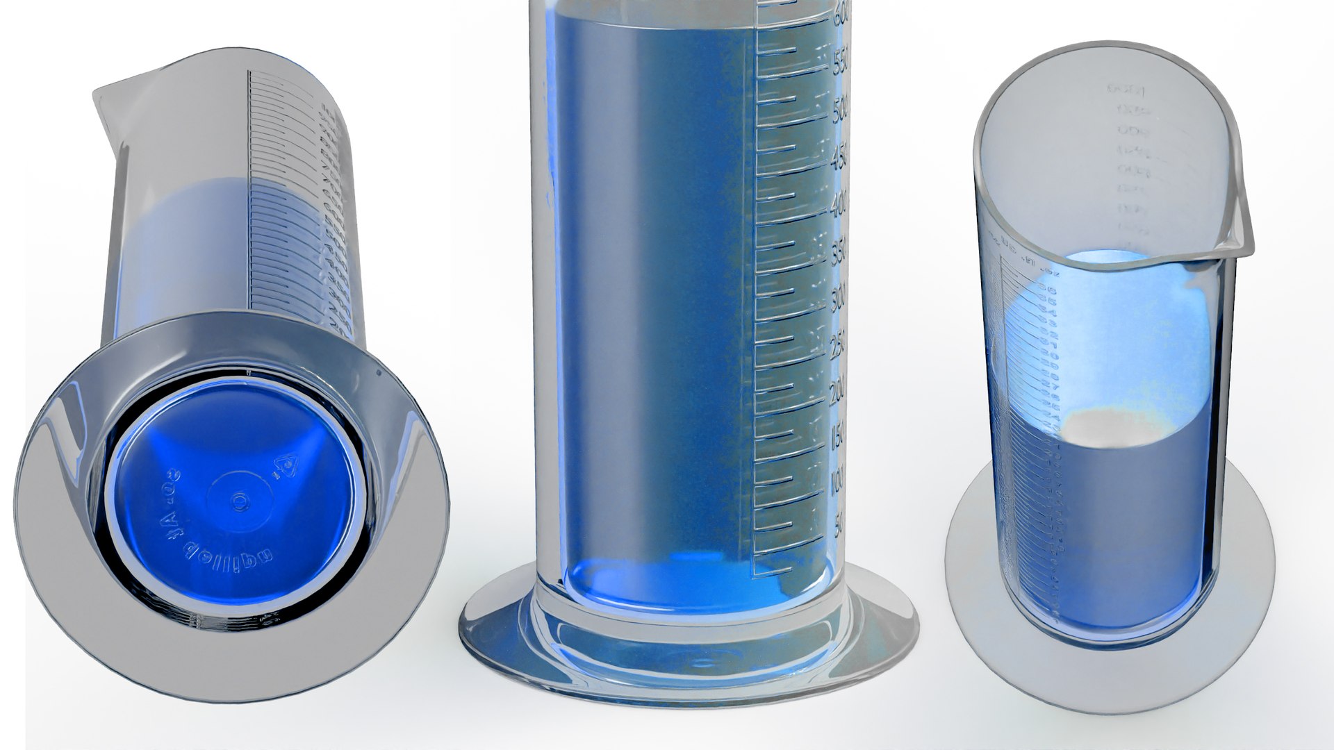 3D Measuring Cylinder Flask Blue Liquor - TurboSquid 2062694