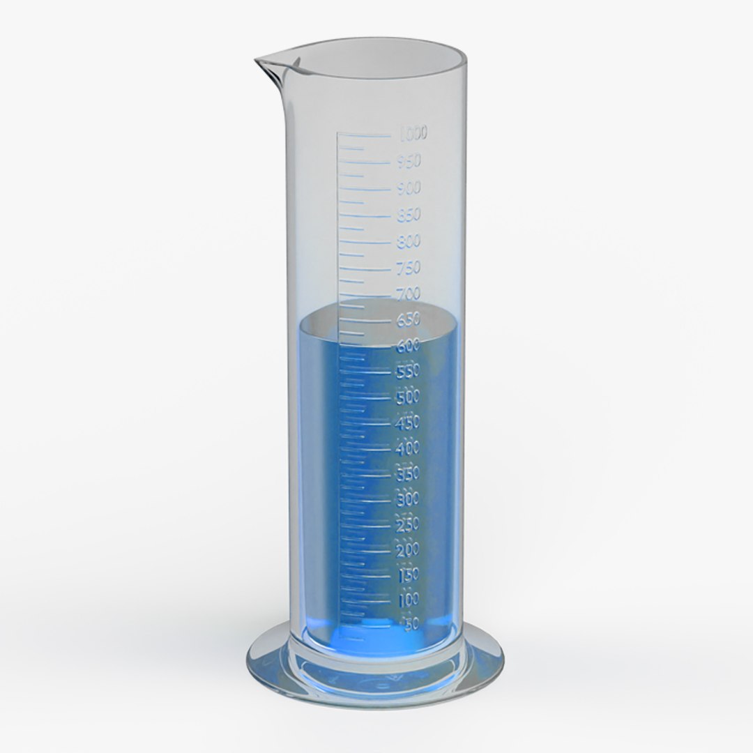 3D Measuring Cylinder Flask Blue Liquor - TurboSquid 2062694