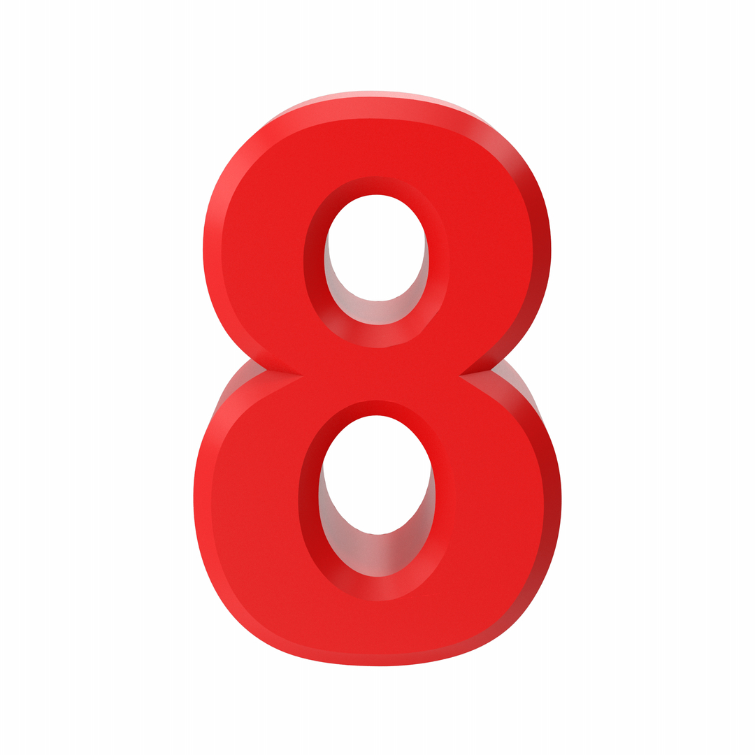 Red Numbers 3D - TurboSquid 2248925