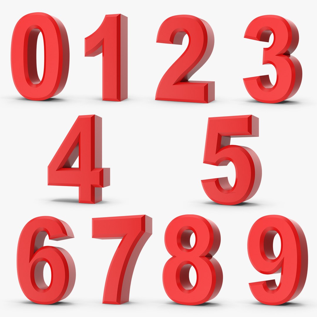 Red Numbers 3D - TurboSquid 2248925