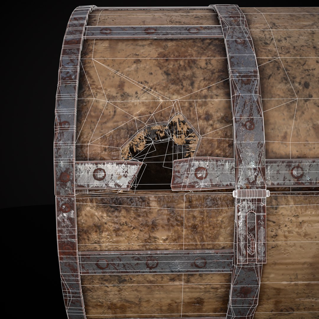 3D Medieval Cylindrical Chest - TurboSquid 2078316