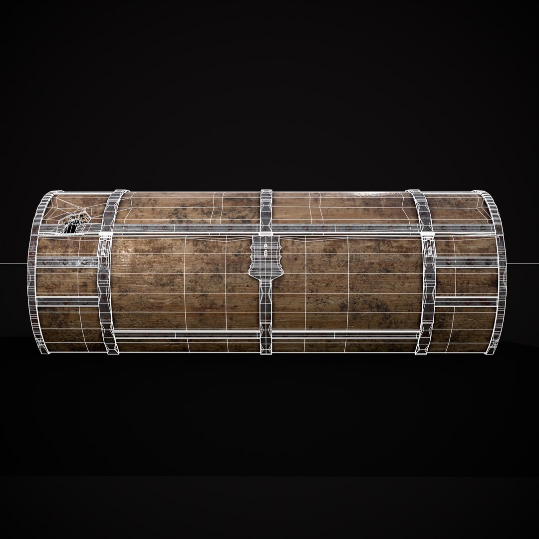 3D Medieval Cylindrical Chest - TurboSquid 2078316