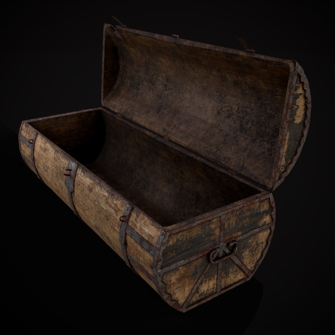 3D Medieval Cylindrical Chest - TurboSquid 2078316
