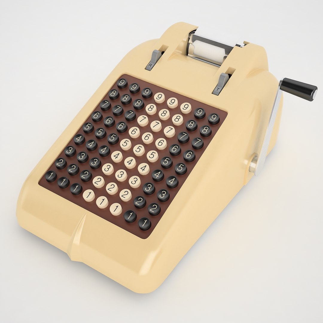 Retro adding machine 3D - TurboSquid 1236577