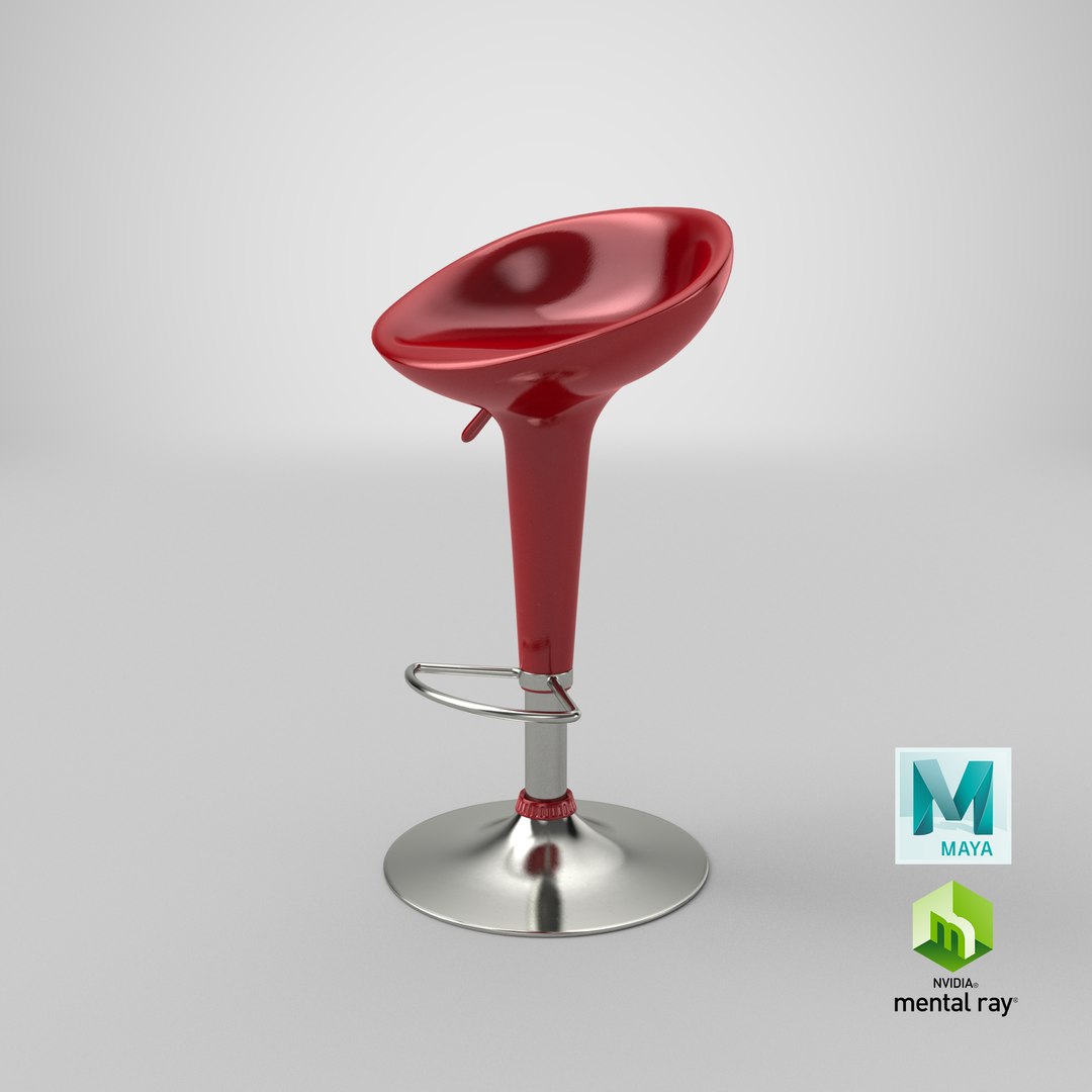 3D Model Bombo Style Bar Stool - TurboSquid 1310112
