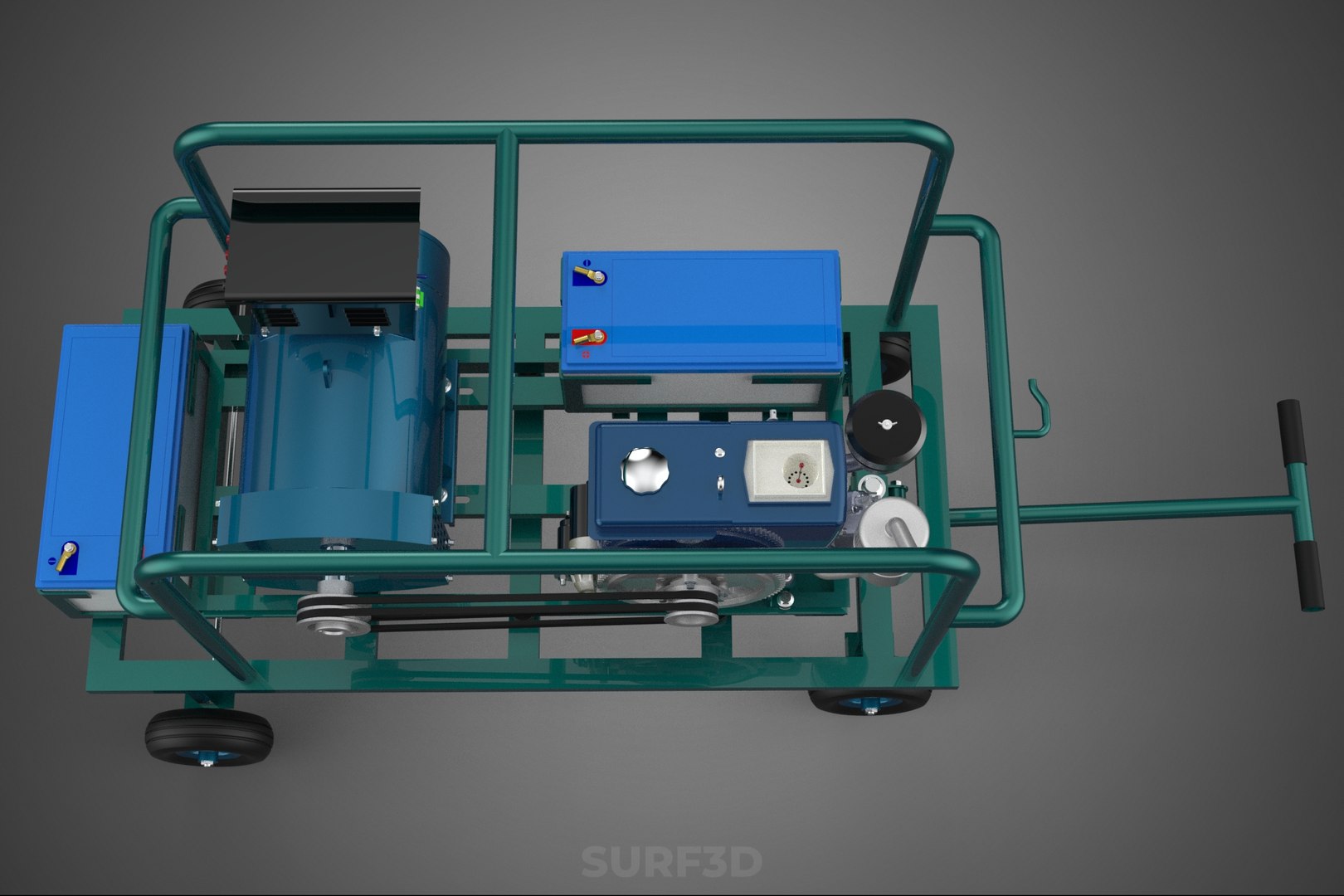 CART TURBINE POWER GENERATOR SET DIESEL ENGINE ALTERNATOR DYNAMO 3D ...