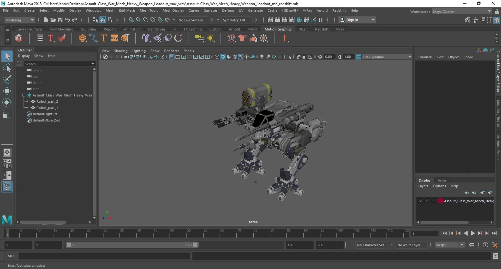 3D Assault-Class War Mech Heavy Weapon Loadout - TurboSquid 2438265