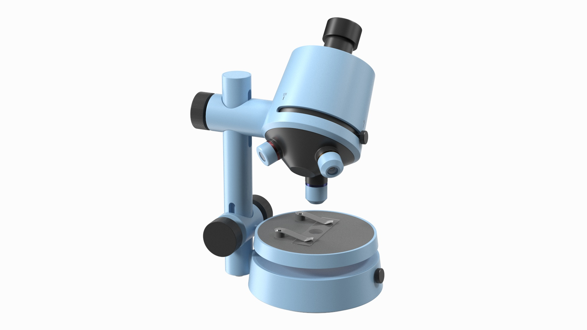 3D Model Stereoscopic Modern Microscope Blue - TurboSquid 2070424