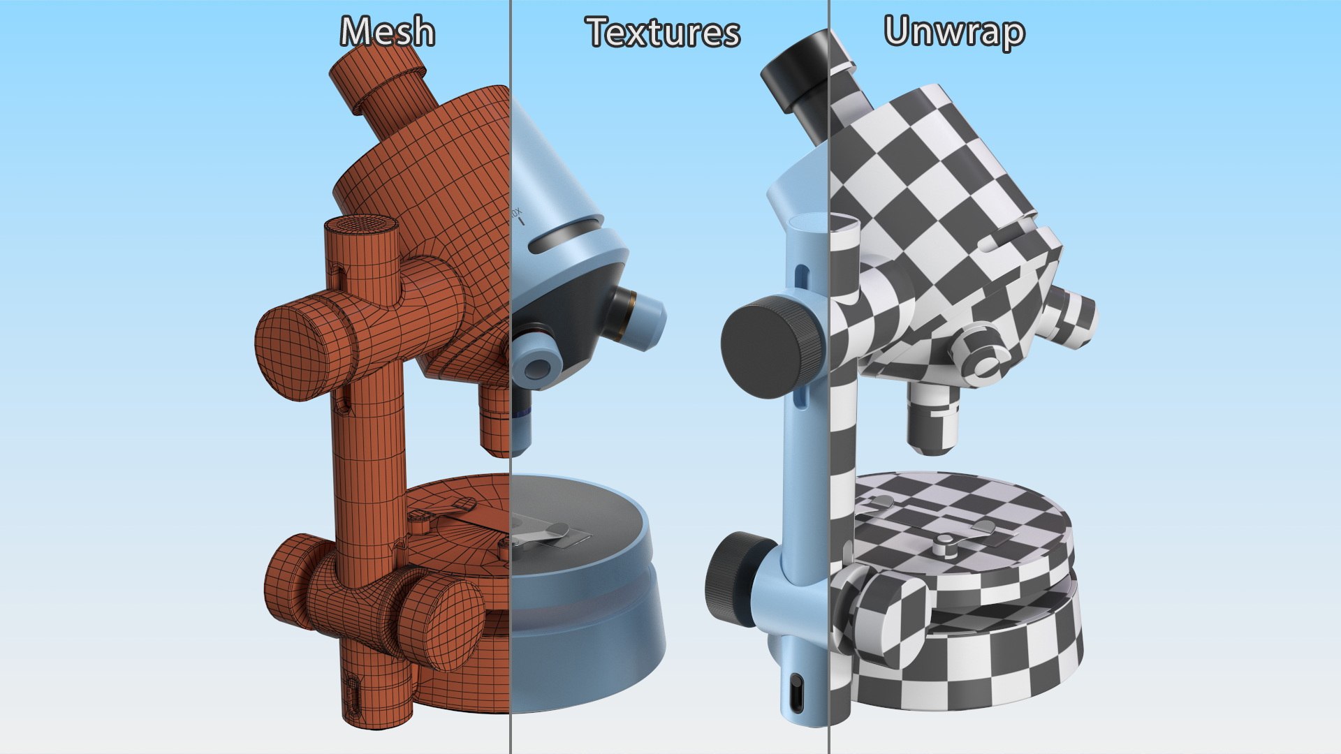 3D model Stereoscopic Modern Microscope Blue - TurboSquid 2070424