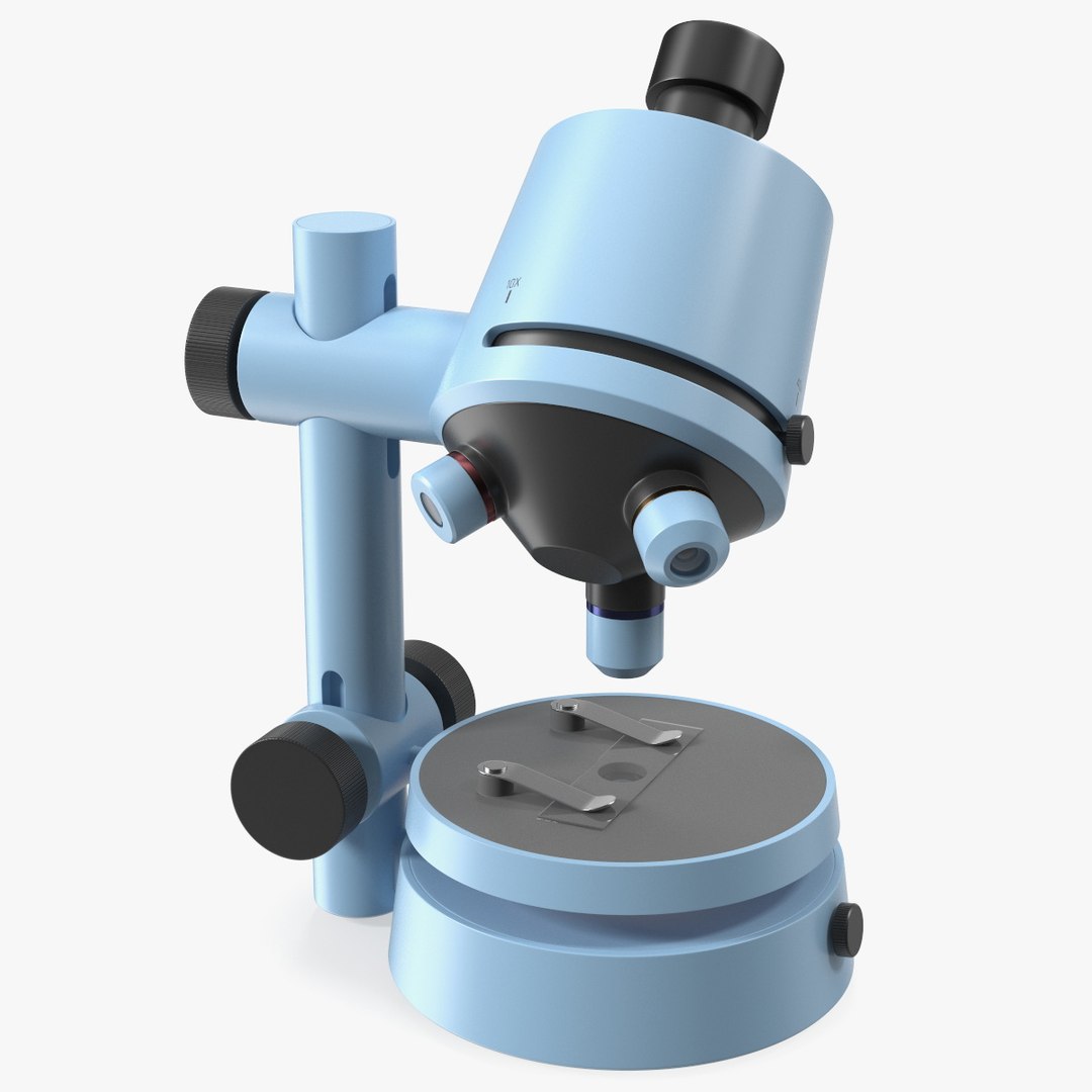3D model Stereoscopic Modern Microscope Blue - TurboSquid 2070424