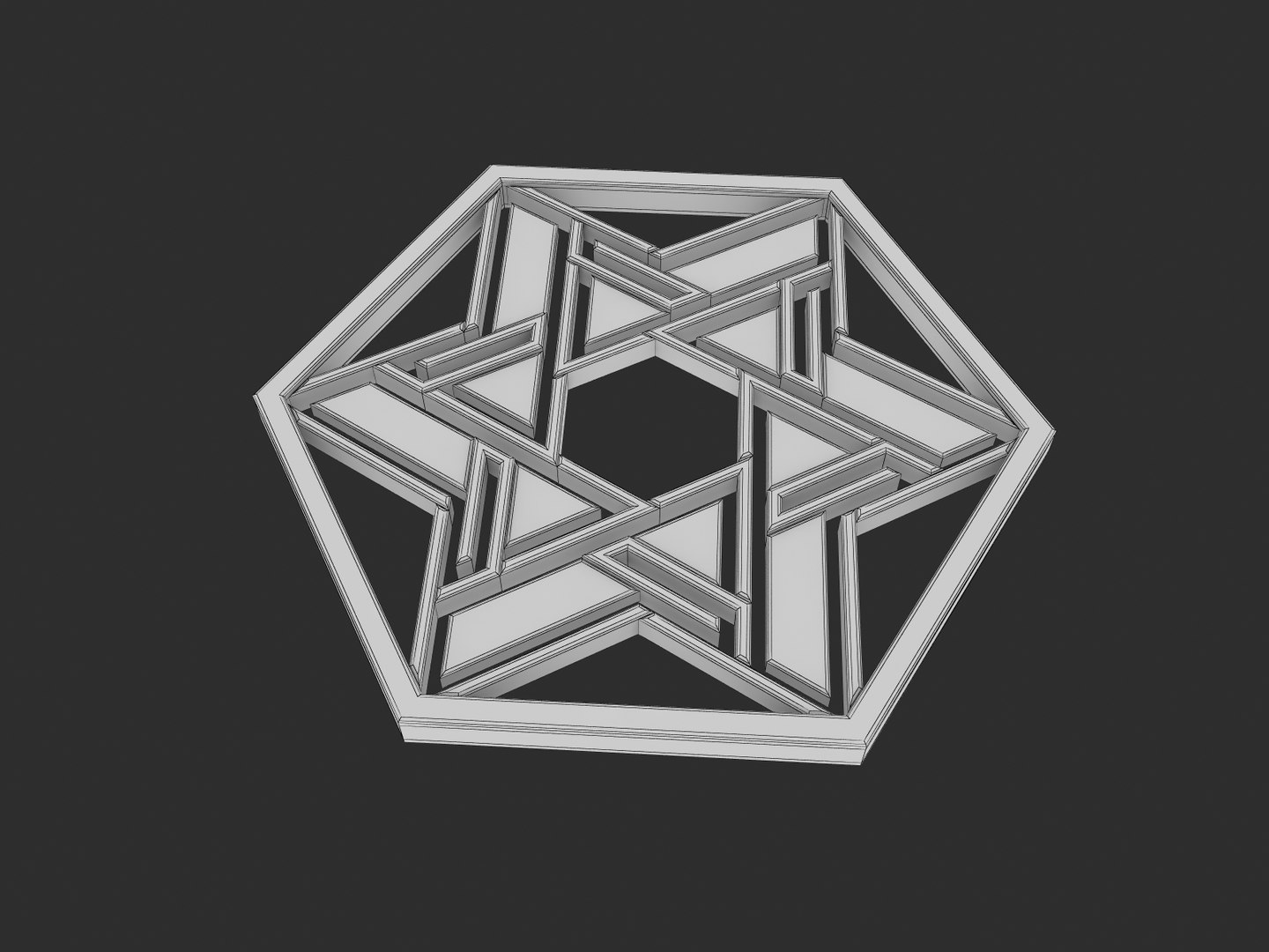 Star David Hexagon Model - TurboSquid 1430055