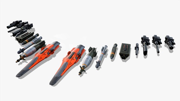 6 sf weapons pack 3D model - TurboSquid 1318462