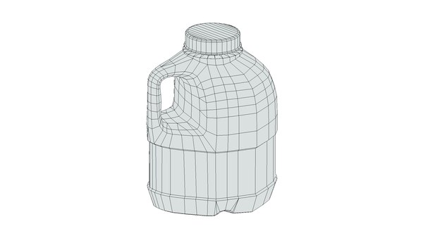 modelo 3d Botella de leche de supermercado 05 Low Poly PBR Realista ...