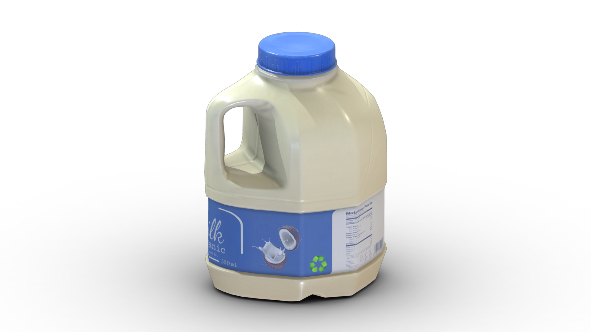 modelo 3d Botella de leche de supermercado 05 Low Poly PBR Realista ...