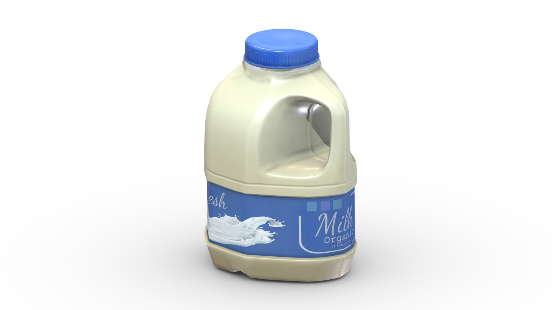 modelo 3d Botella de leche de supermercado 05 Low Poly PBR Realista ...