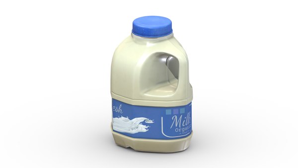 modelo 3d Botella de leche de supermercado 05 Low Poly PBR Realista ...