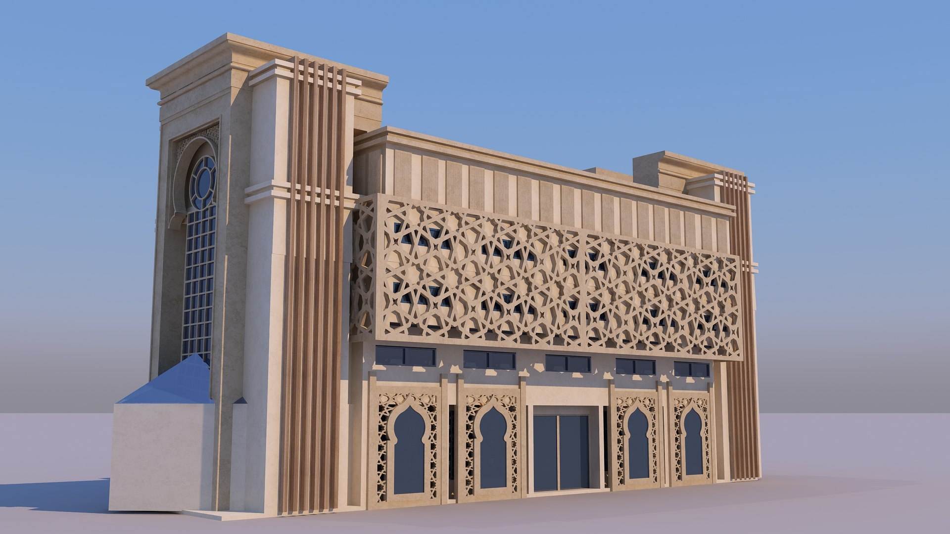 0167 - Islamic Facade Building 3D - TurboSquid 2240013
