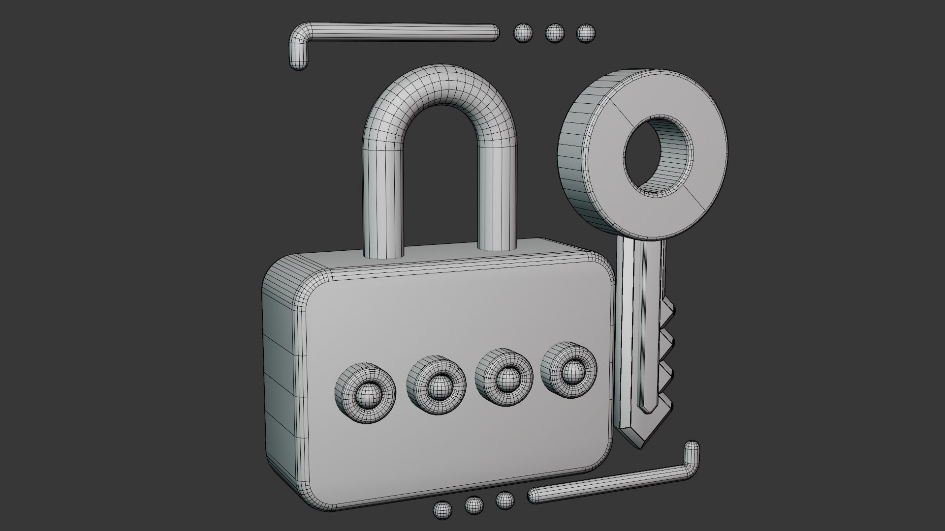 3D Icon Of Password Represented With Lock And Key - TurboSquid 2068333