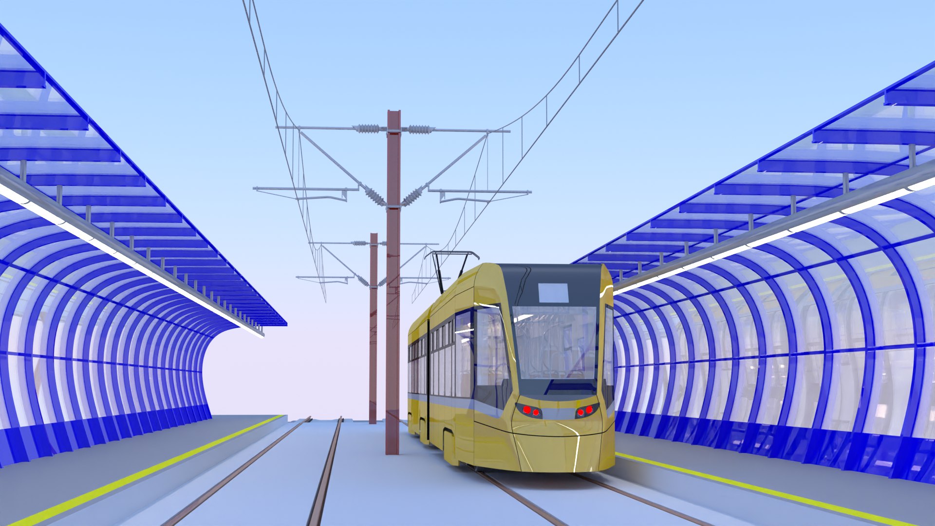 3D Stadler Tram Stop Model - TurboSquid 2143428