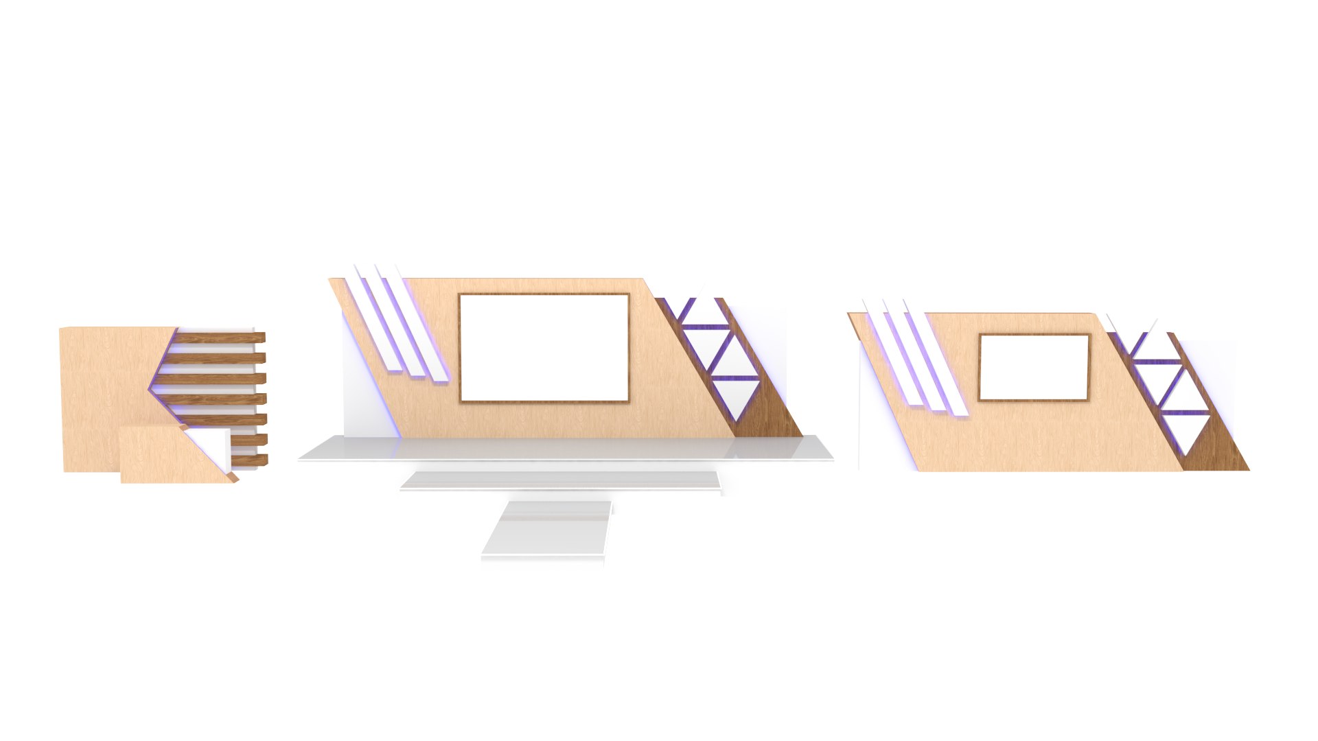 Booth stage backdrop wood 3D - TurboSquid 1770999