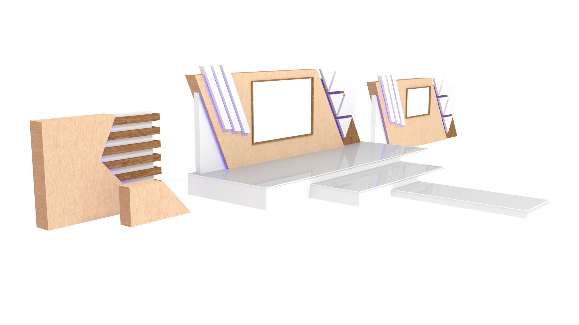 Booth stage backdrop wood 3D - TurboSquid 1770999