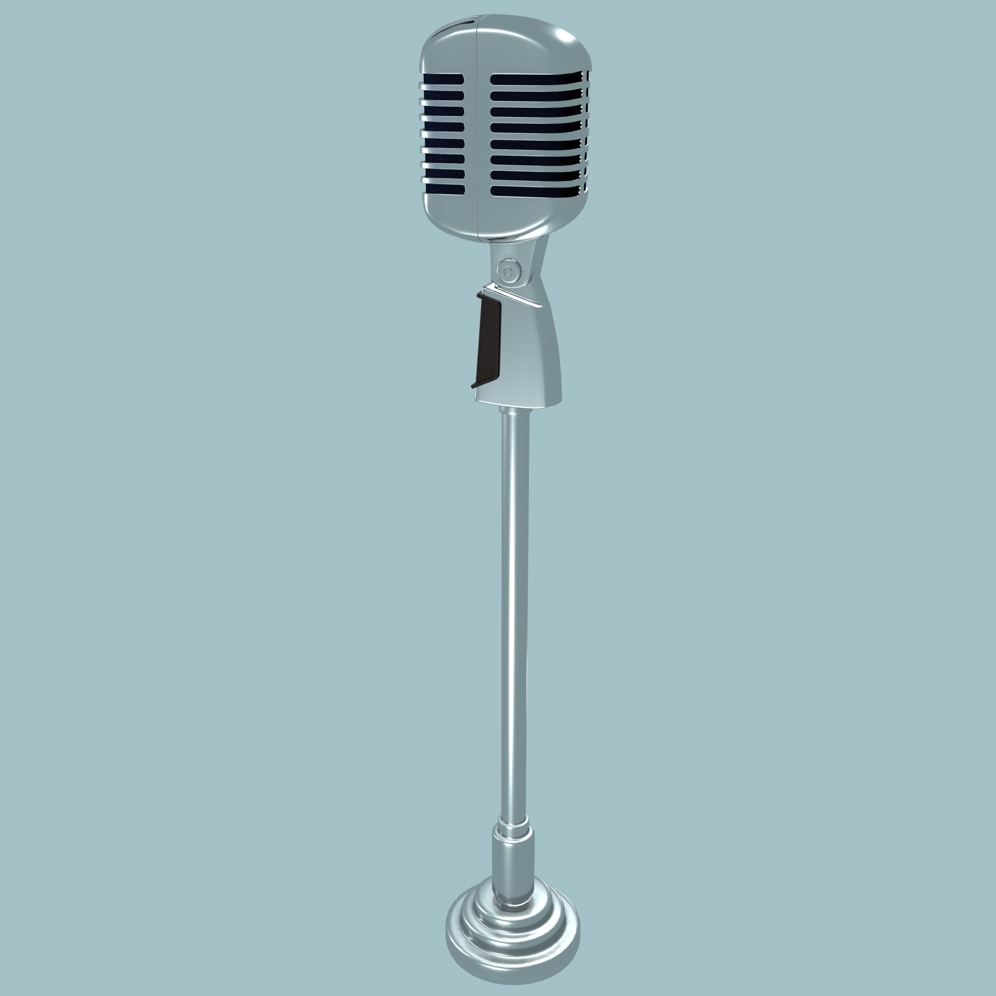 3d model vintage microphone