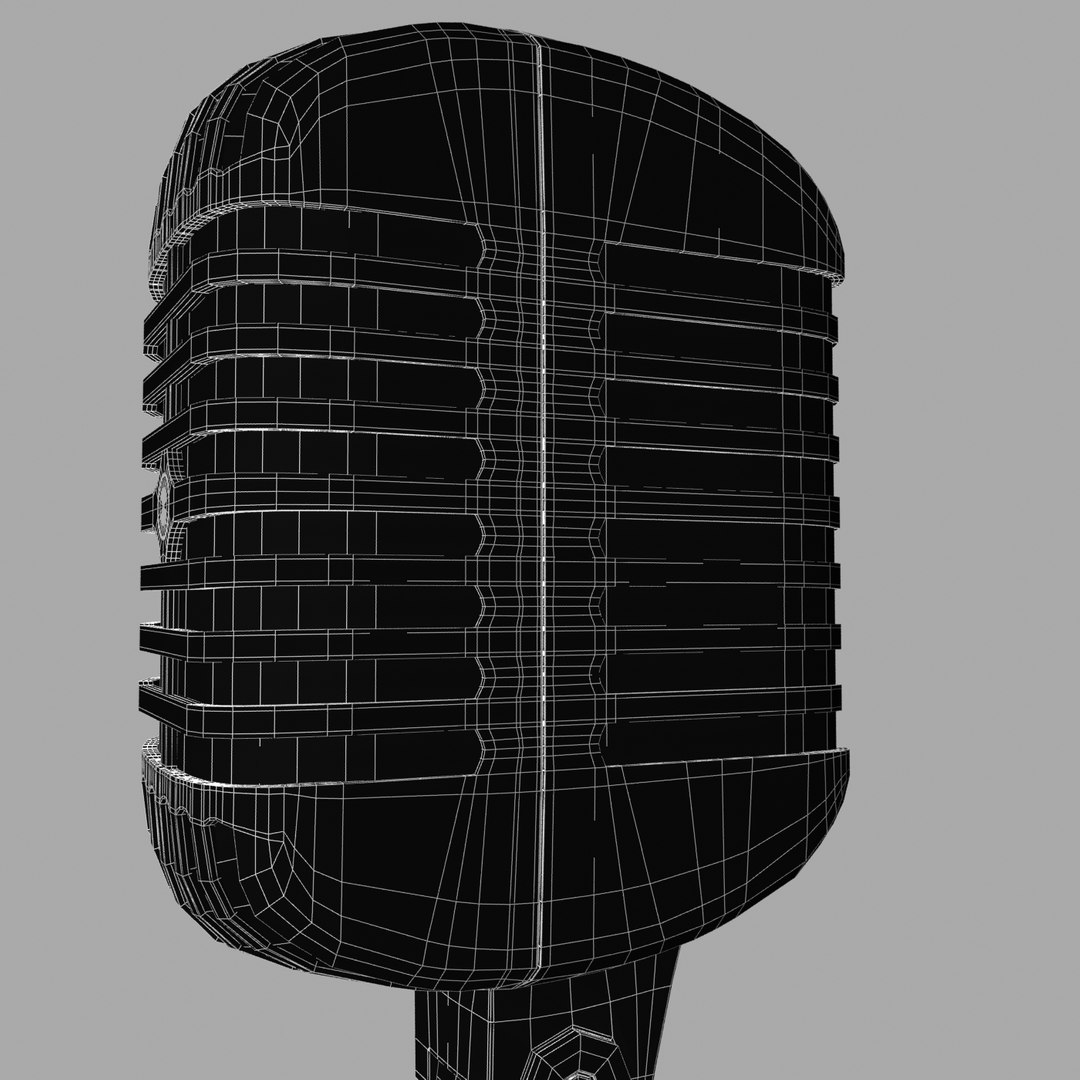 3d Model Vintage Microphone