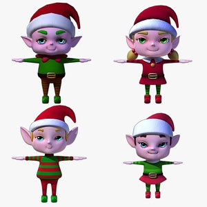 Character Christmas Elf 3d Model