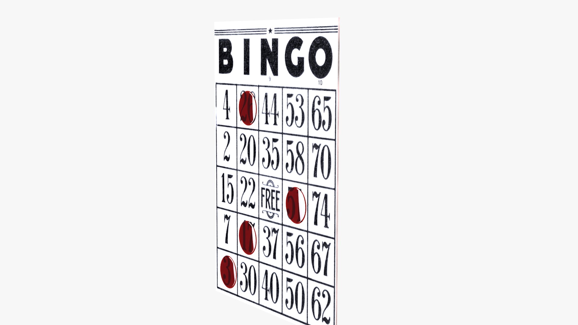 Bingo Card 3D Model - TurboSquid 1814082
