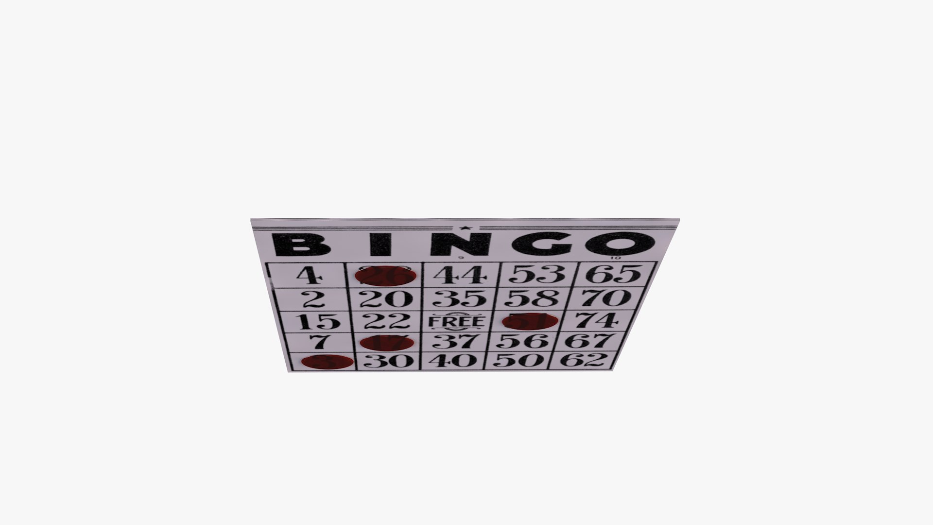 Bingo Card 3D Model - TurboSquid 1814082