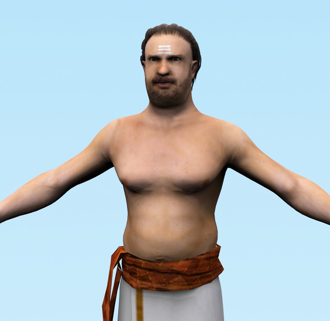 Male-indian-3d-character-realistic-human-cartoonic-humanoid 3d Model