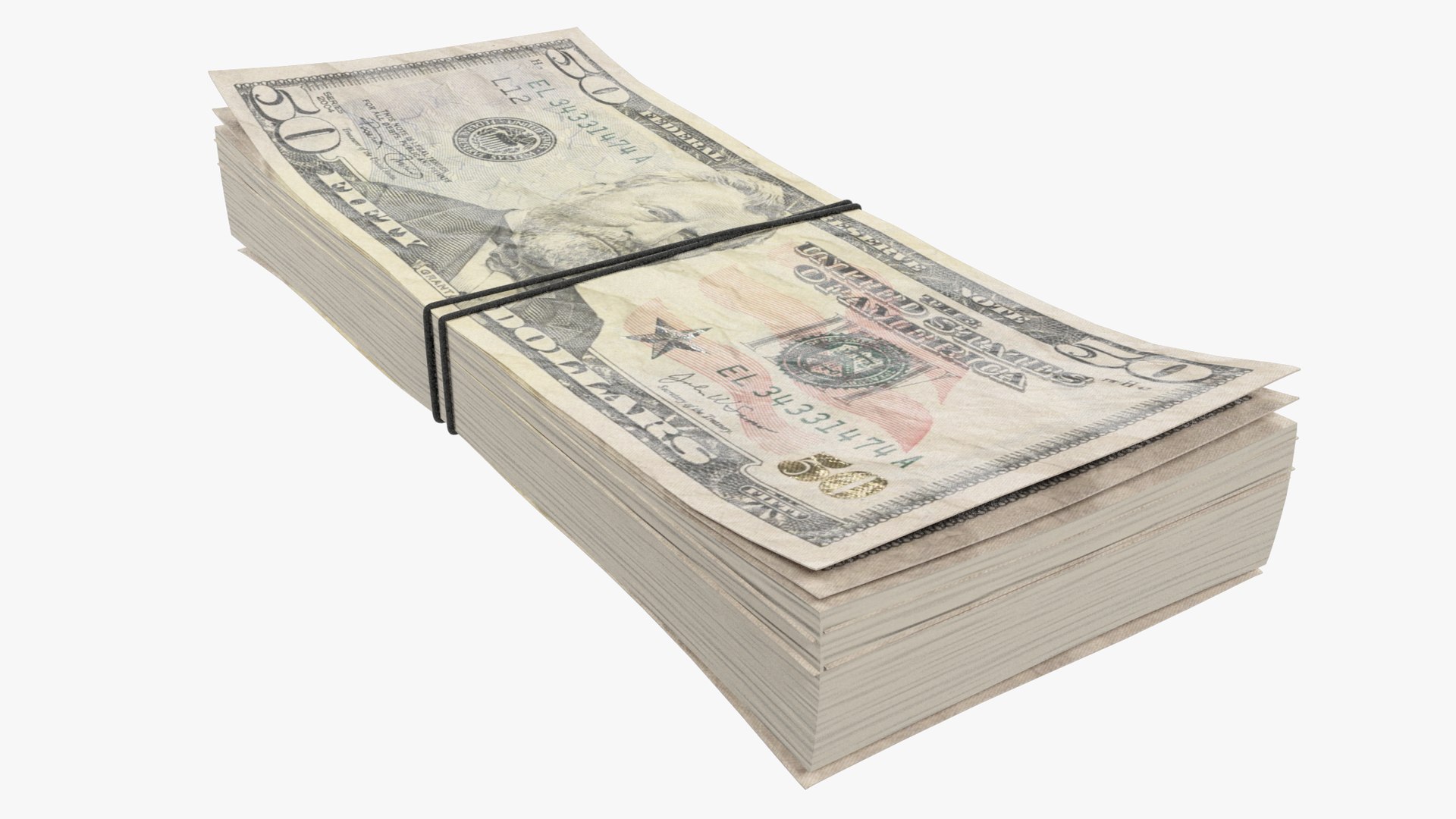 3D Fifty Dollars Bills - TurboSquid 1605955