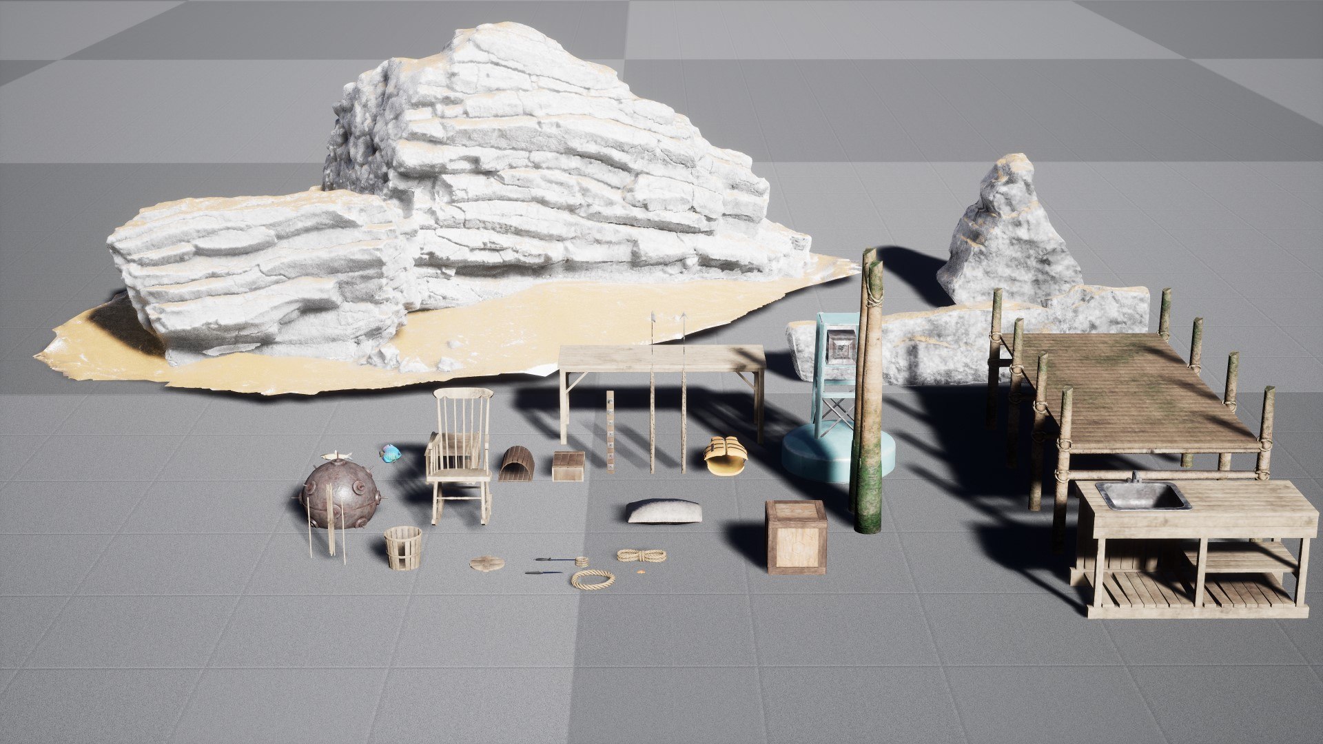 Fishing Dock 35 Assets 3D Model - TurboSquid 2193052