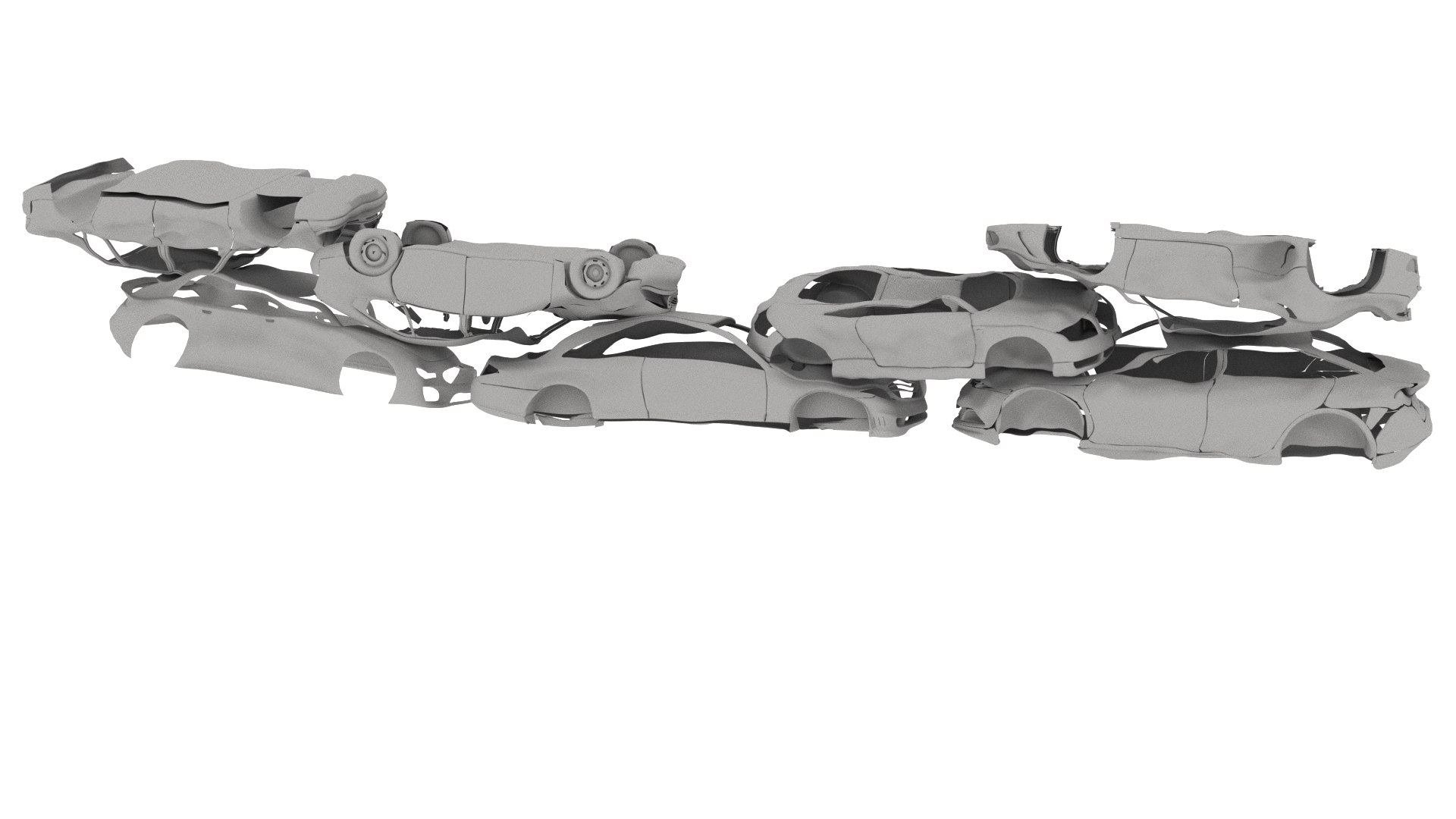 3D Destroyed Cars Vol 3 - TurboSquid 1949359