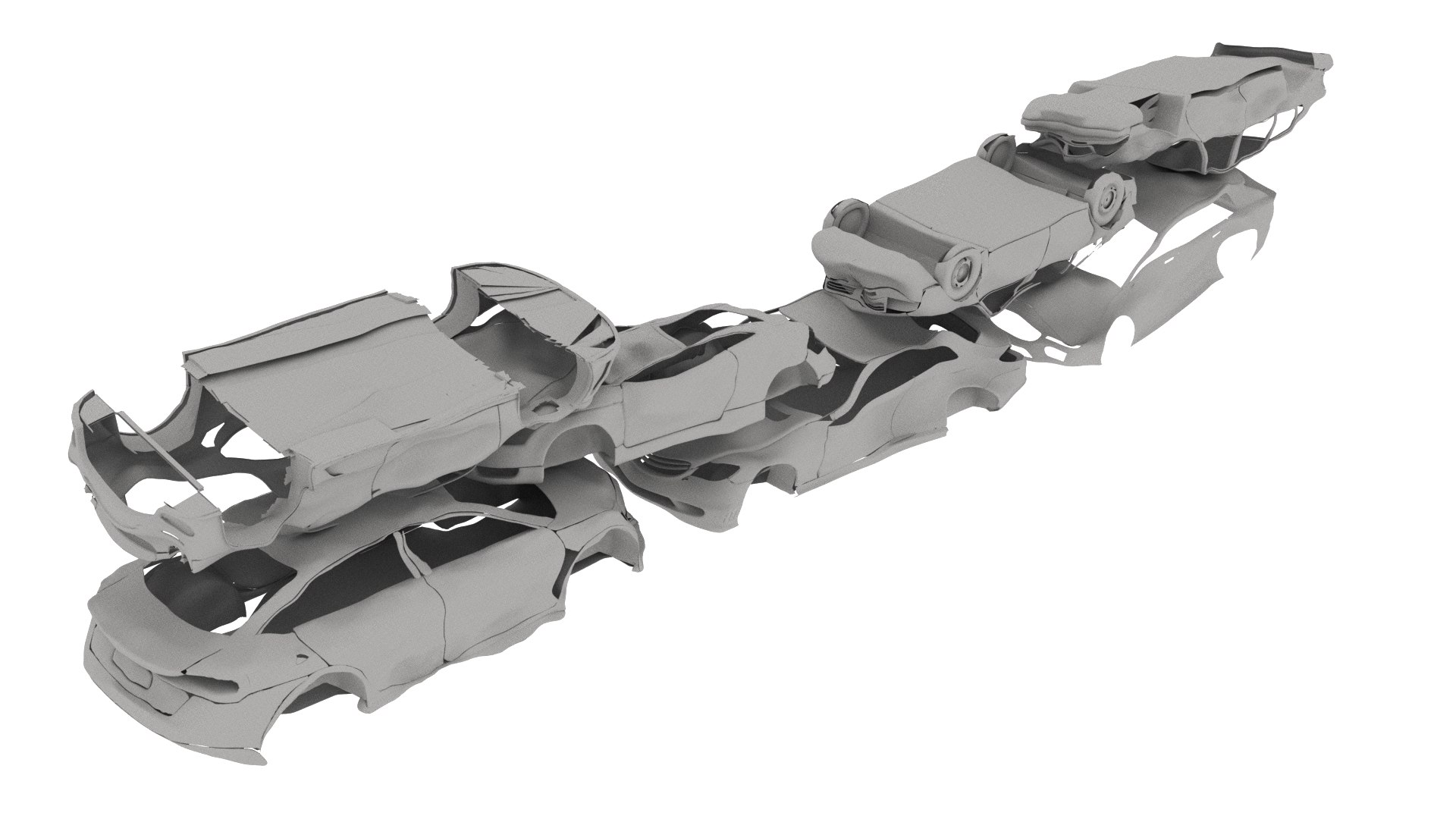 3D Destroyed Cars Vol 3 - TurboSquid 1949359