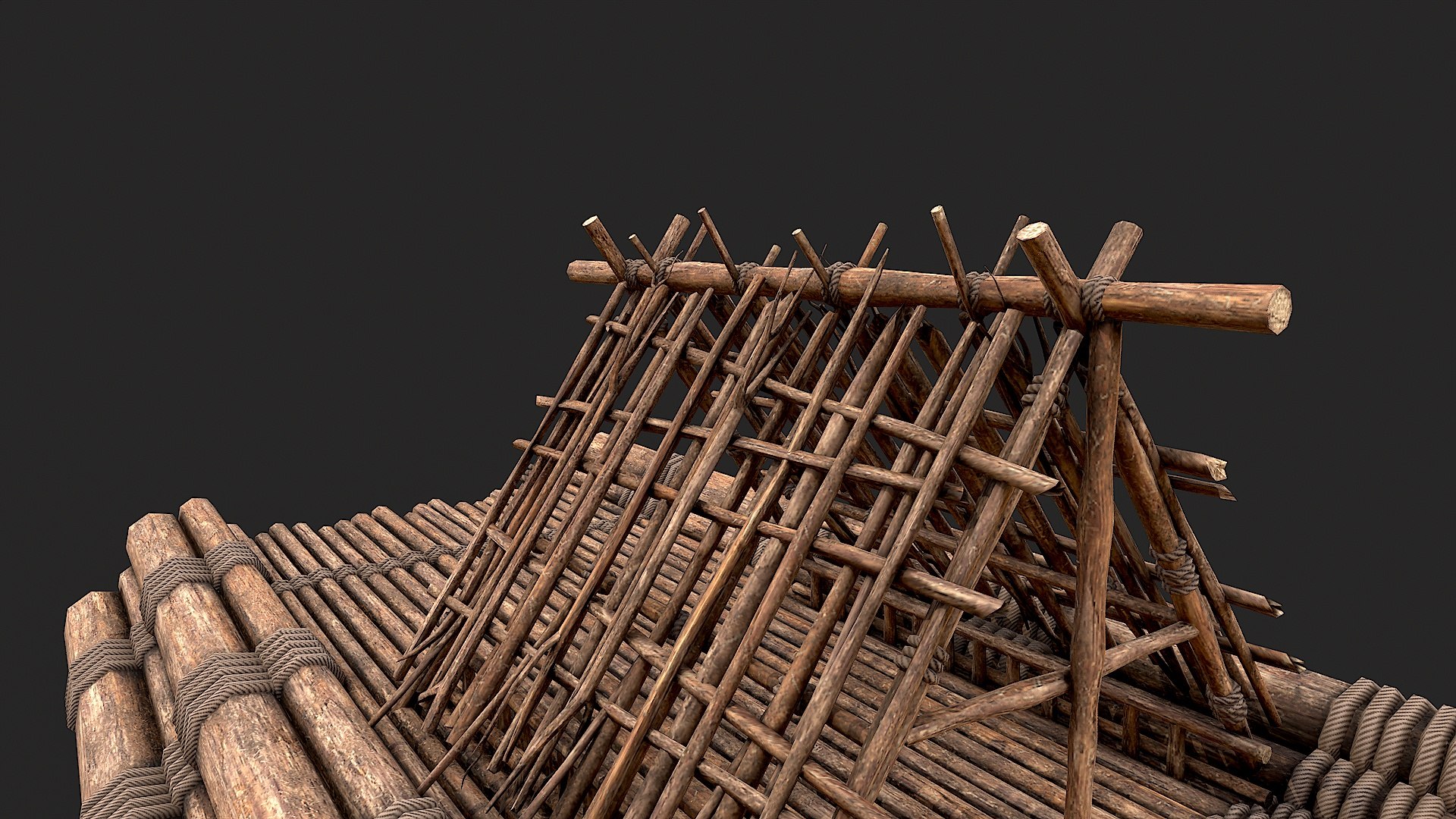 Primitive Wooden Raft Survival Boat 3D Model - TurboSquid 2359647