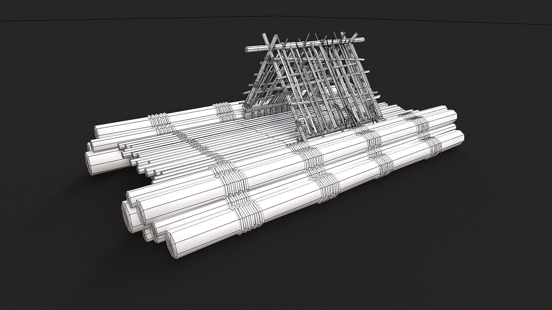 Primitive Wooden Raft Survival Boat 3D Model - TurboSquid 2359647