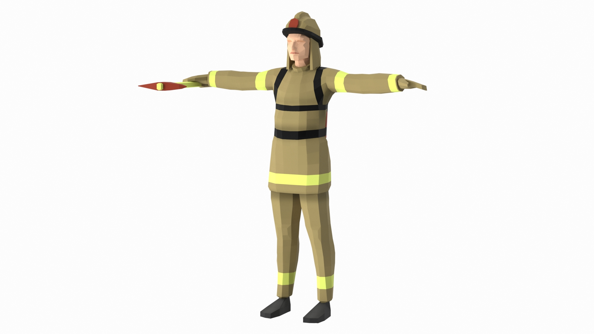 Firefighter Low Poly Rigged 3D Model - TurboSquid 2184606