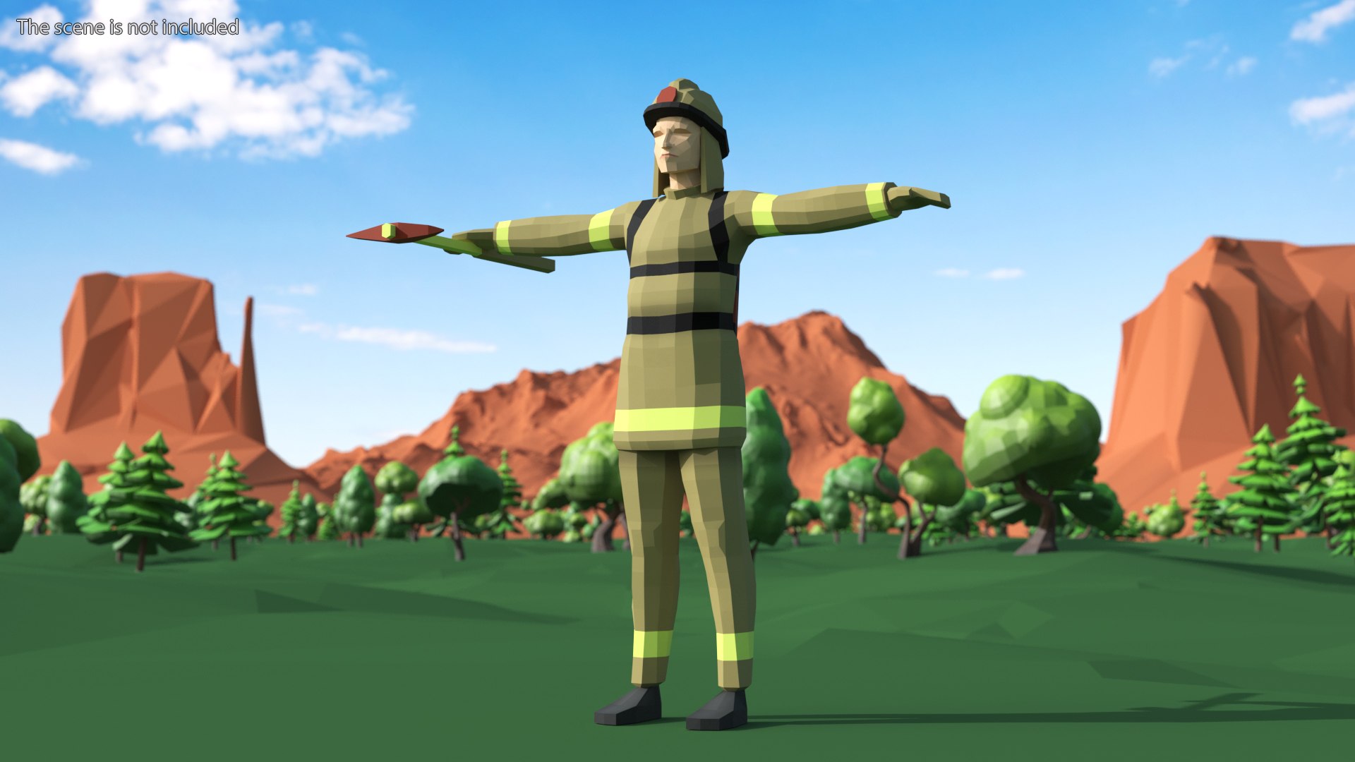 Firefighter Low Poly Rigged 3D Model - TurboSquid 2184606