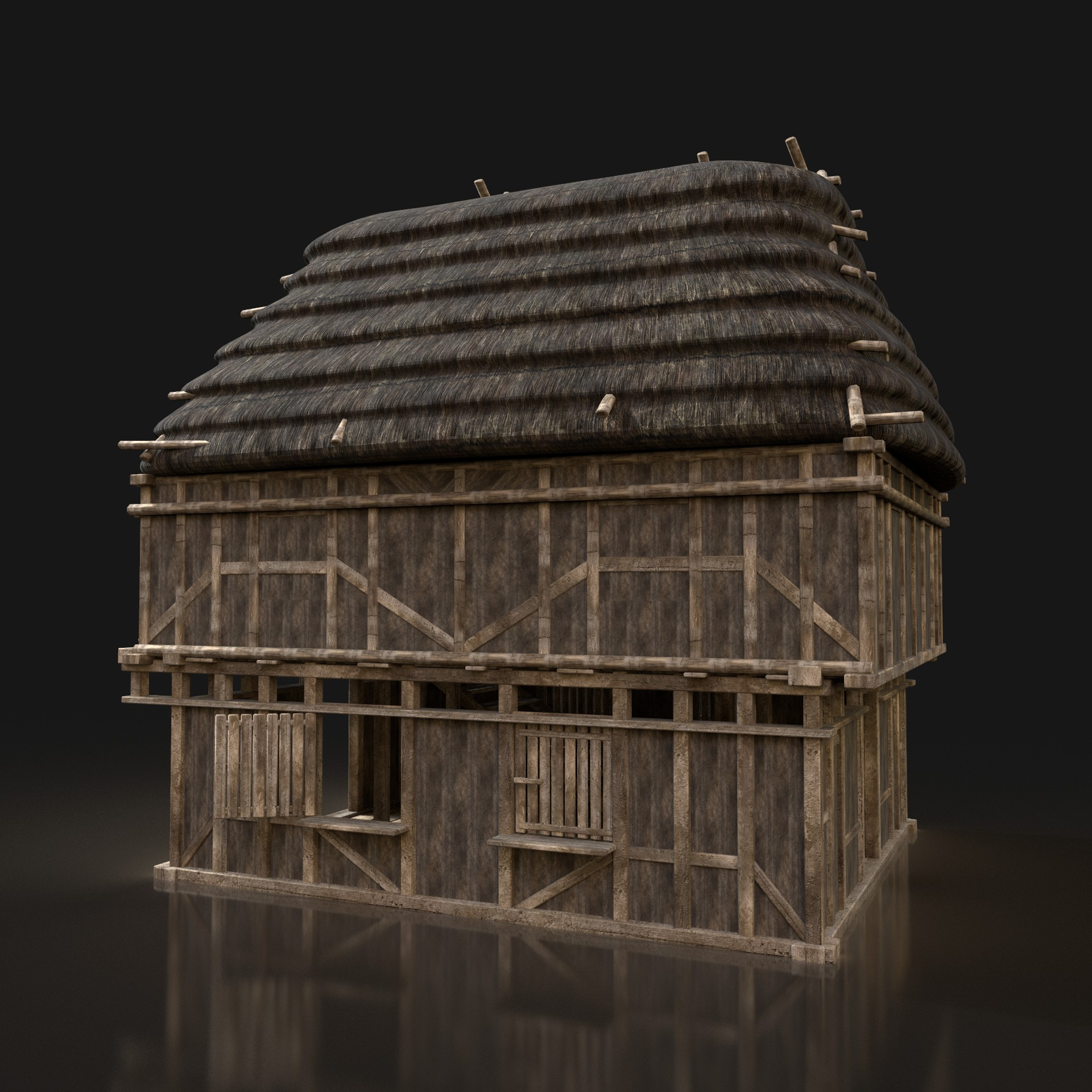 Thatched cottage - 3D model - TurboSquid 1483442