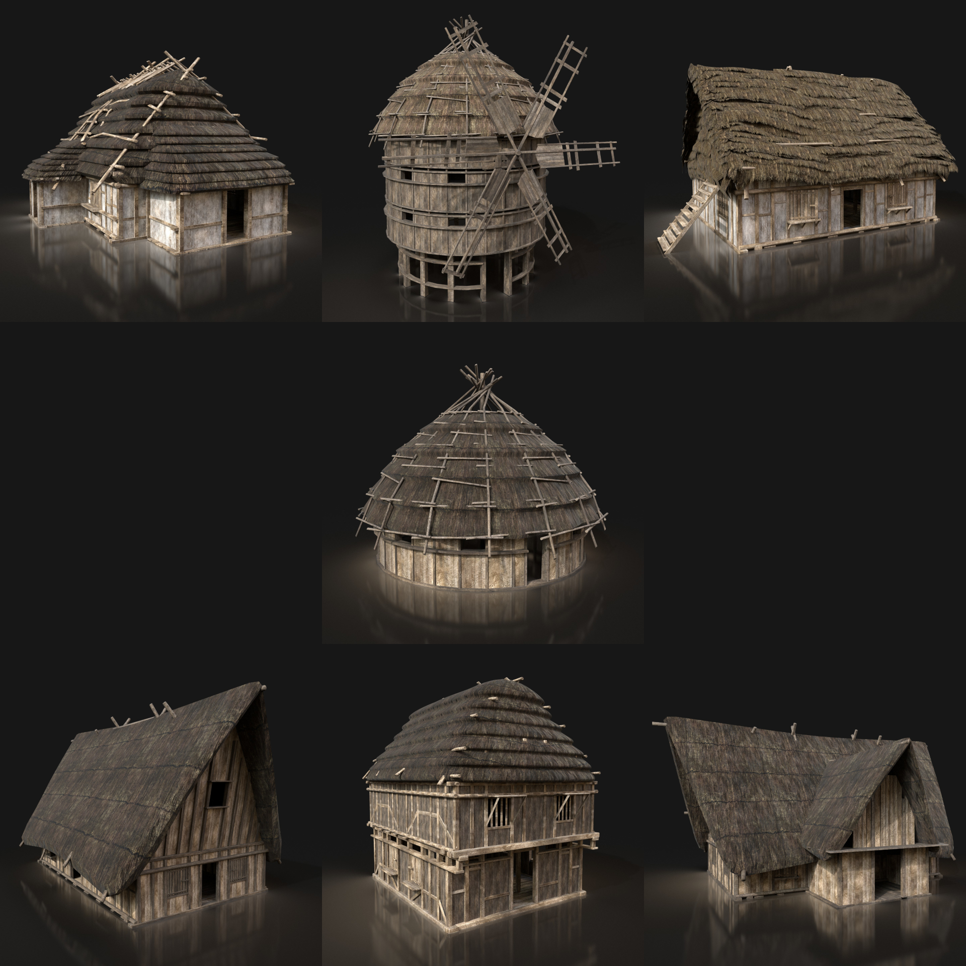 Thatched cottage - 3D model - TurboSquid 1483442