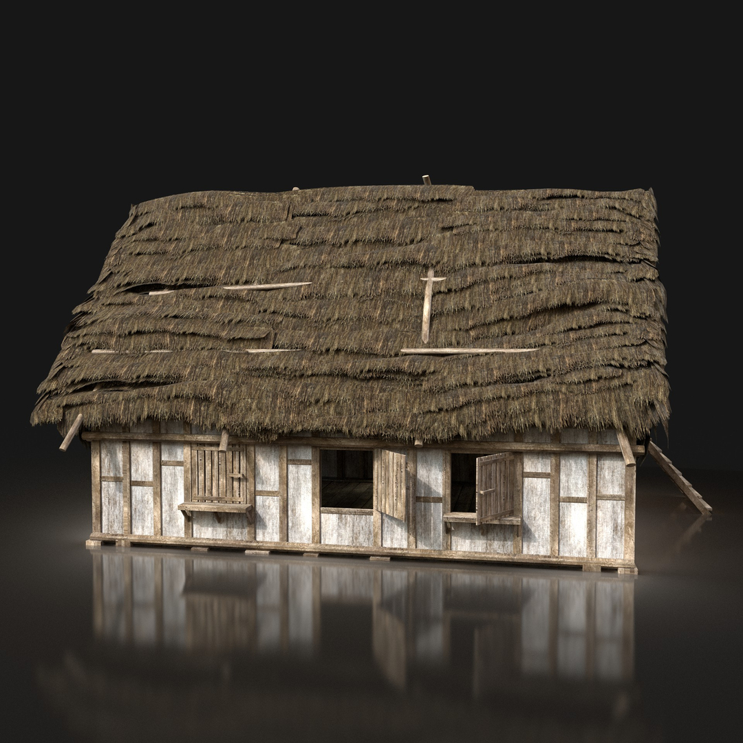 Thatched cottage - 3D model - TurboSquid 1483442